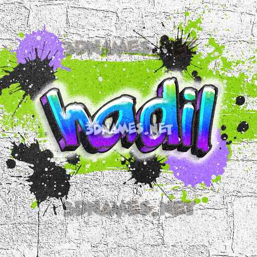 20 3D Names for "hadil"