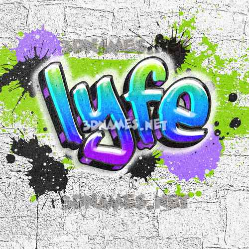 15 3D Names for "lyfe"