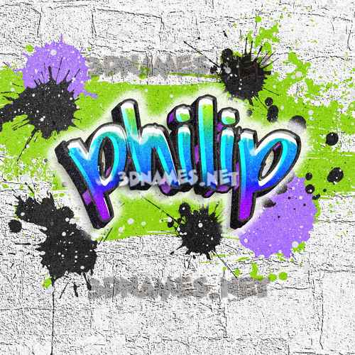 Preview of Graffiti Grunge 3D name for "philip"