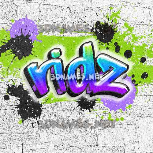 19 3D Names for "ridz"