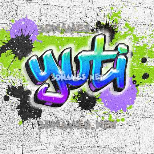 Preview of Graffiti Grunge 3D name for "yuti"