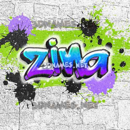 Preview of Graffiti Grunge 3D name for "zina"