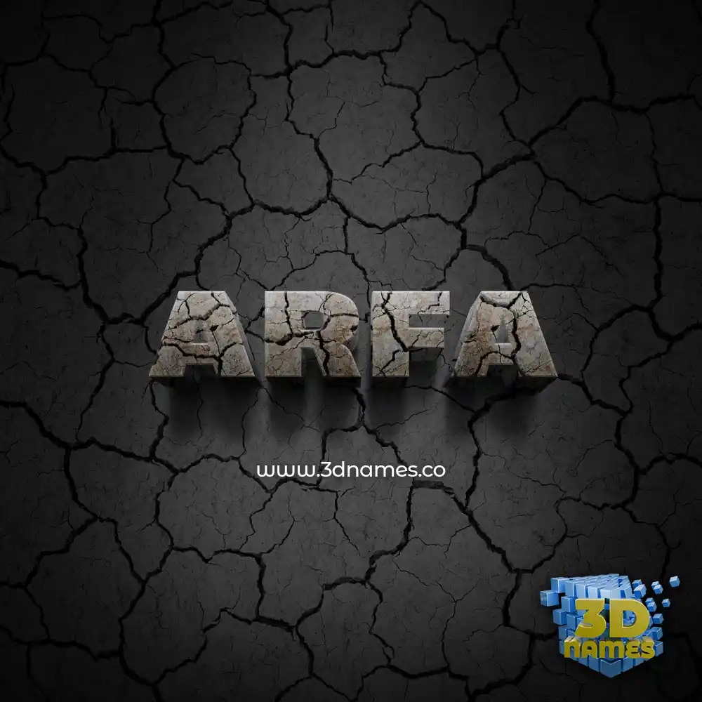 Cracked Stone 3D Name Wallpaper for "arfa" | Custom Wallpaper | 3D Names