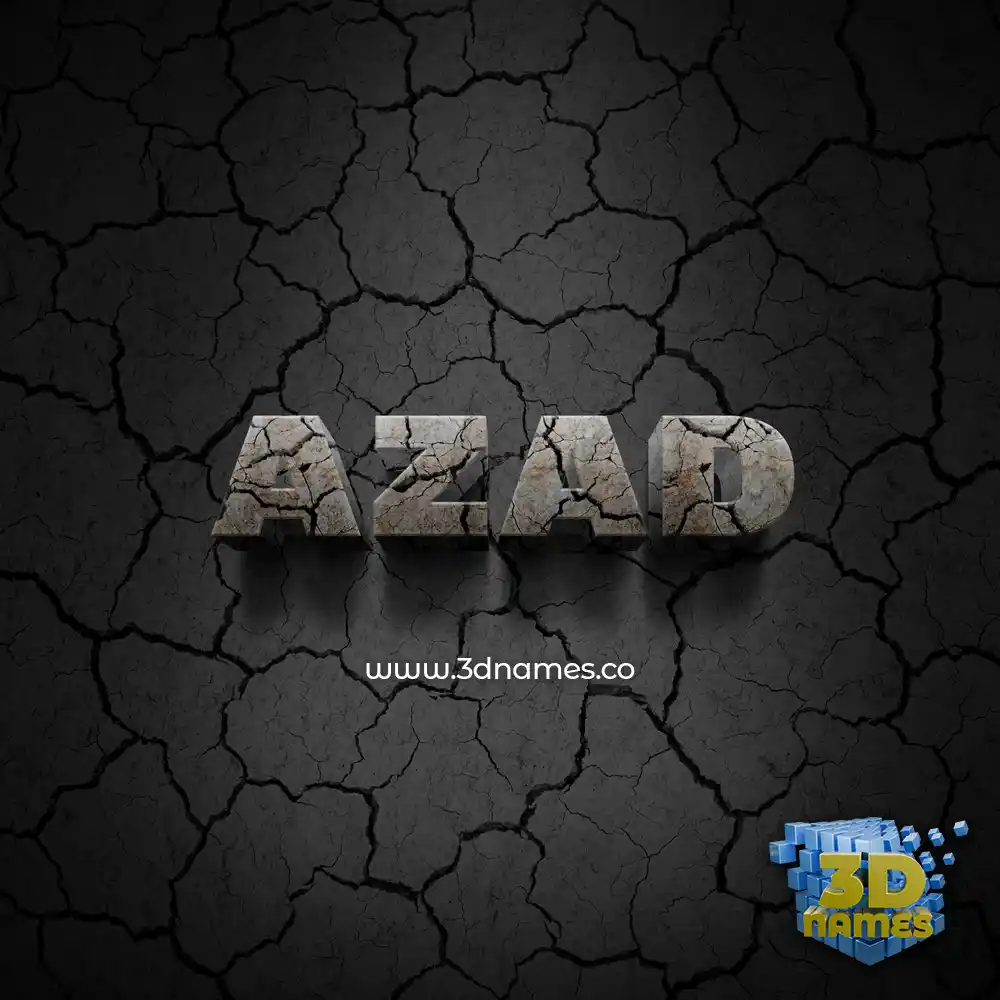 Cracked Stone 3D Name Wallpaper for "azad" | Custom Wallpaper | 3D Names