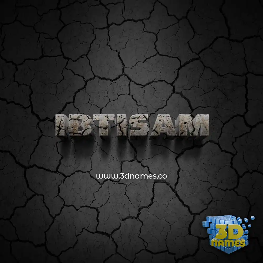 Cracked Stone 3D Name Wallpaper for "ibtisam" | Custom Wallpaper | 3D Names