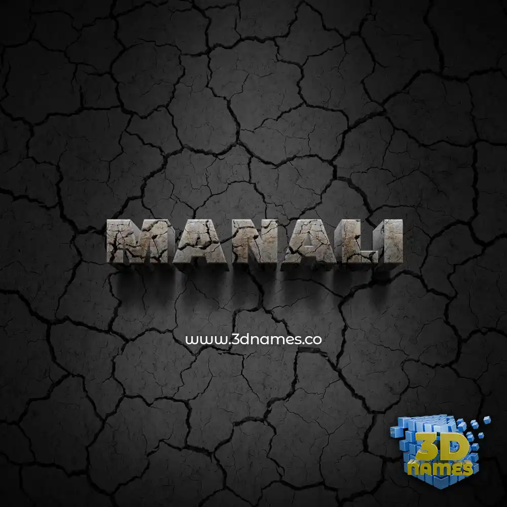 Cracked Stone 3D Name Wallpaper for "manali" | Custom Wallpaper | 3D Names