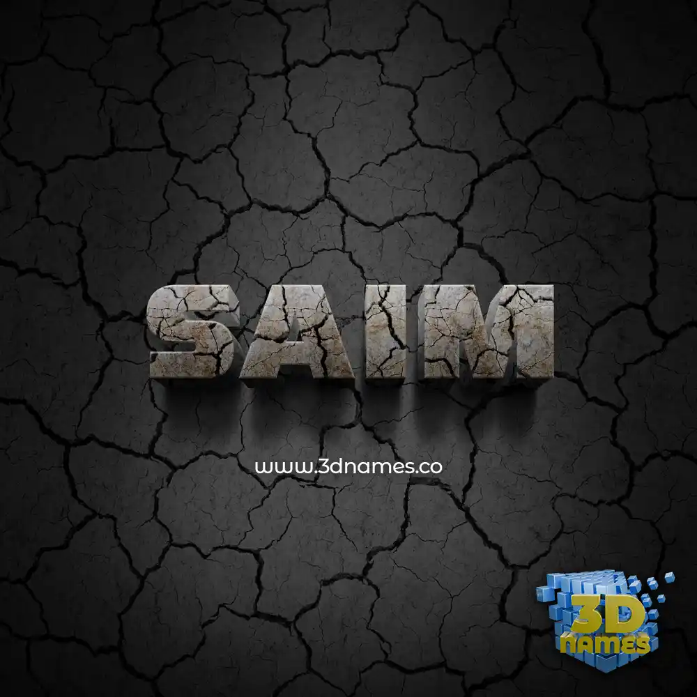 Cracked Stone 3D Name Wallpaper for "saim" | Custom Wallpaper | 3D Names
