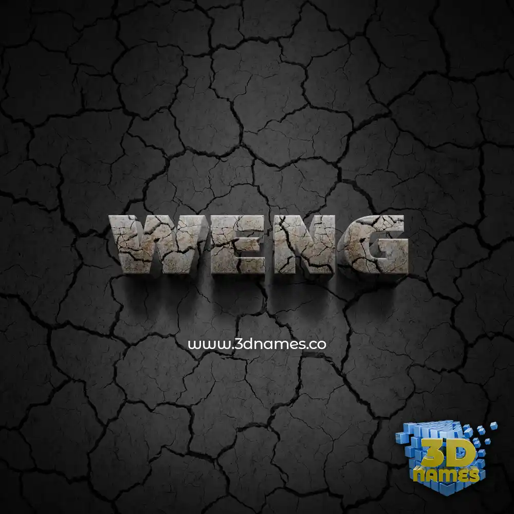 Cracked Stone 3D Name Wallpaper for "weng" | Custom Wallpaper | 3D Names