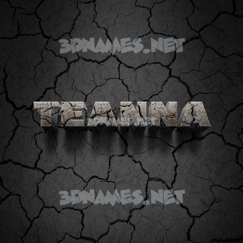 Preview of Cracked Stone 3D name for "teanna"