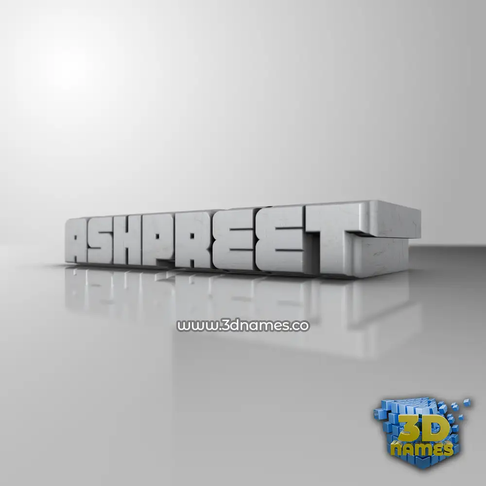 Preview of White Metro 3D name for "ashpreet"