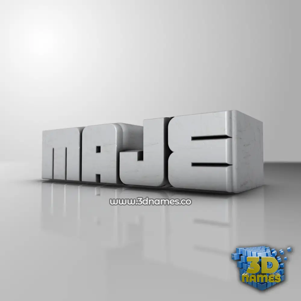 Preview of White Metro 3D name for "Maje"