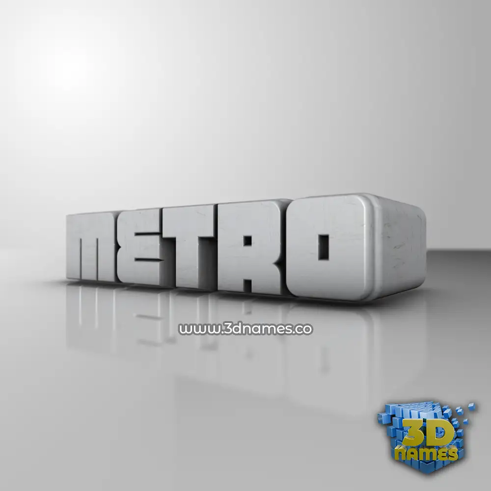 White Metro 3D Name Wallpaper for "metro" | Custom Wallpaper | 3D Names