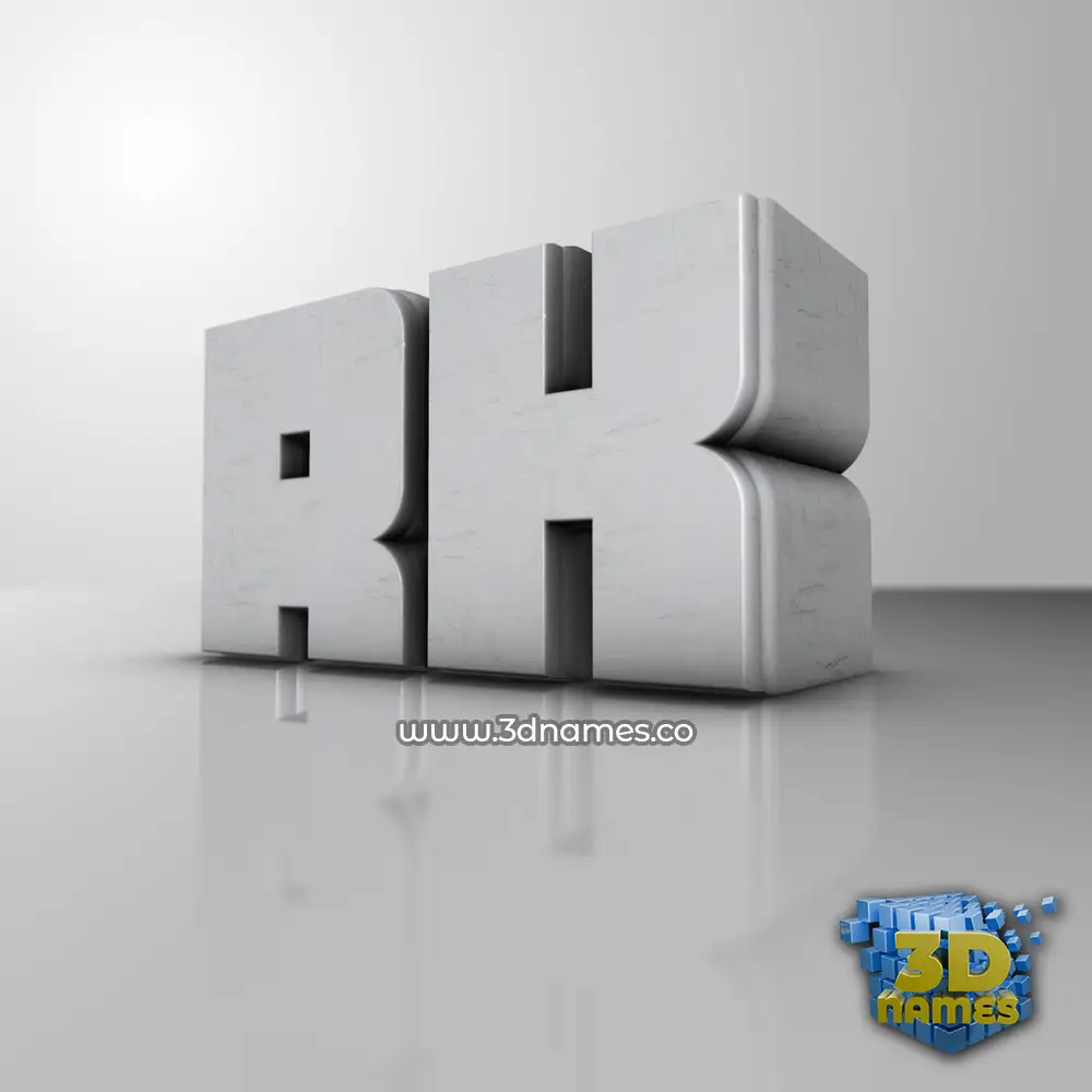 White Metro 3D Name Wallpaper for "rk" | Custom Wallpaper | 3D Names