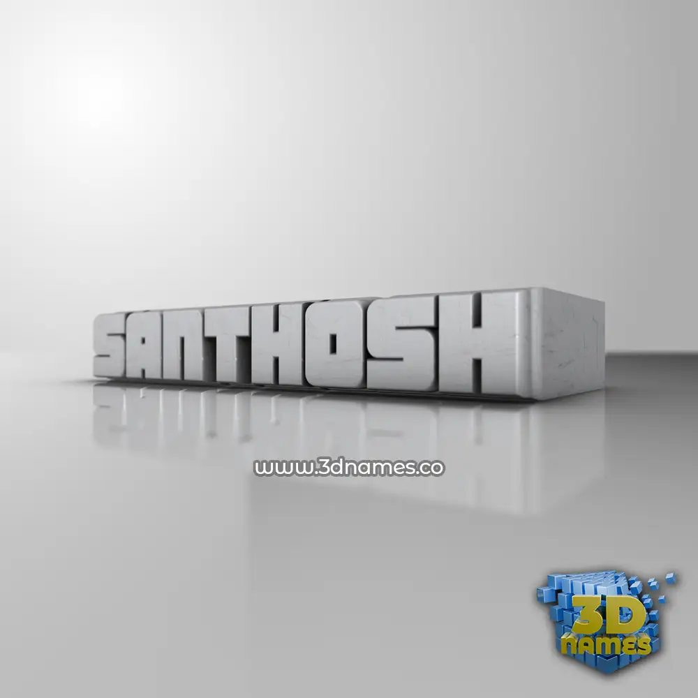 White Metro 3D Name Wallpaper for "santhosh" | Custom Wallpaper | 3D Names