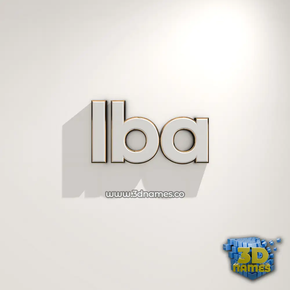 White Logo Warm 3D Name Wallpaper for "iba" | Custom Wallpaper | 3D Names