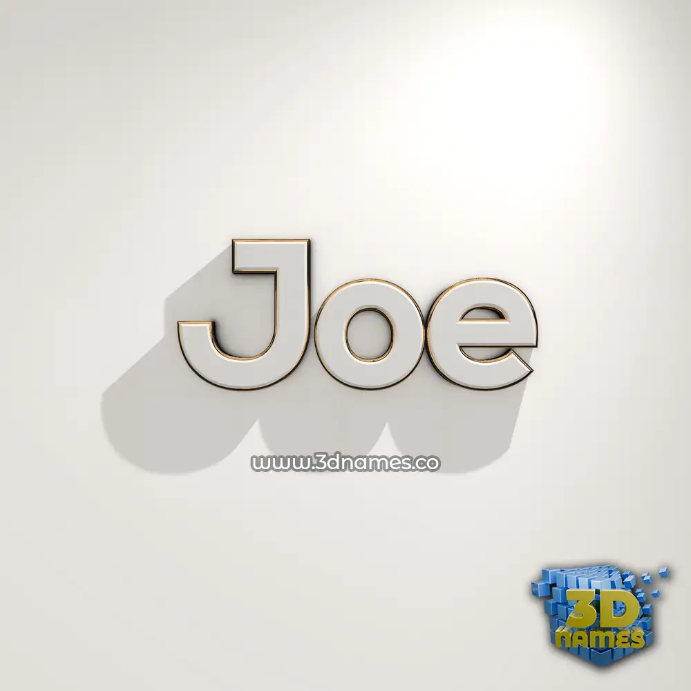 White Logo Warm 3D Name Wallpaper for "joe" | Custom Wallpaper | 3D Names