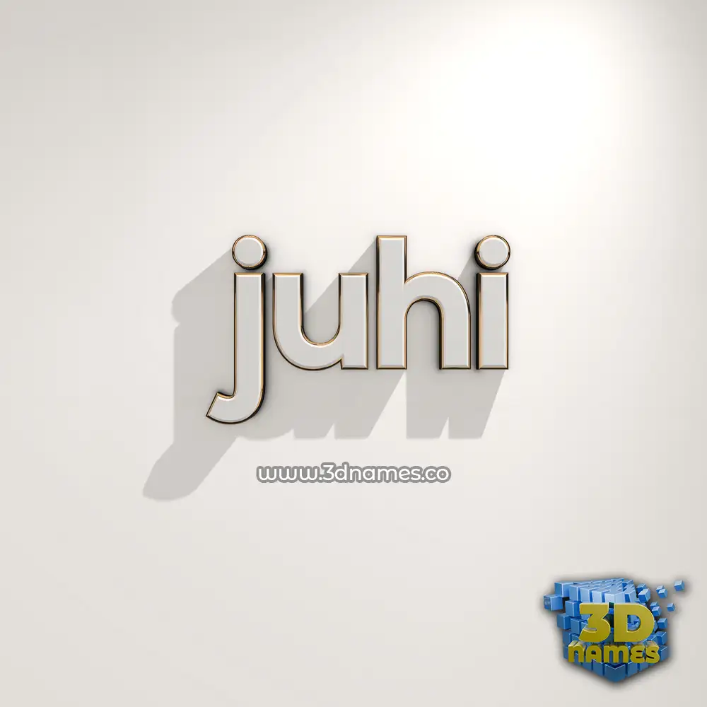 White Logo Warm 3D Name Wallpaper for "juhi" | Custom Wallpaper | 3D Names