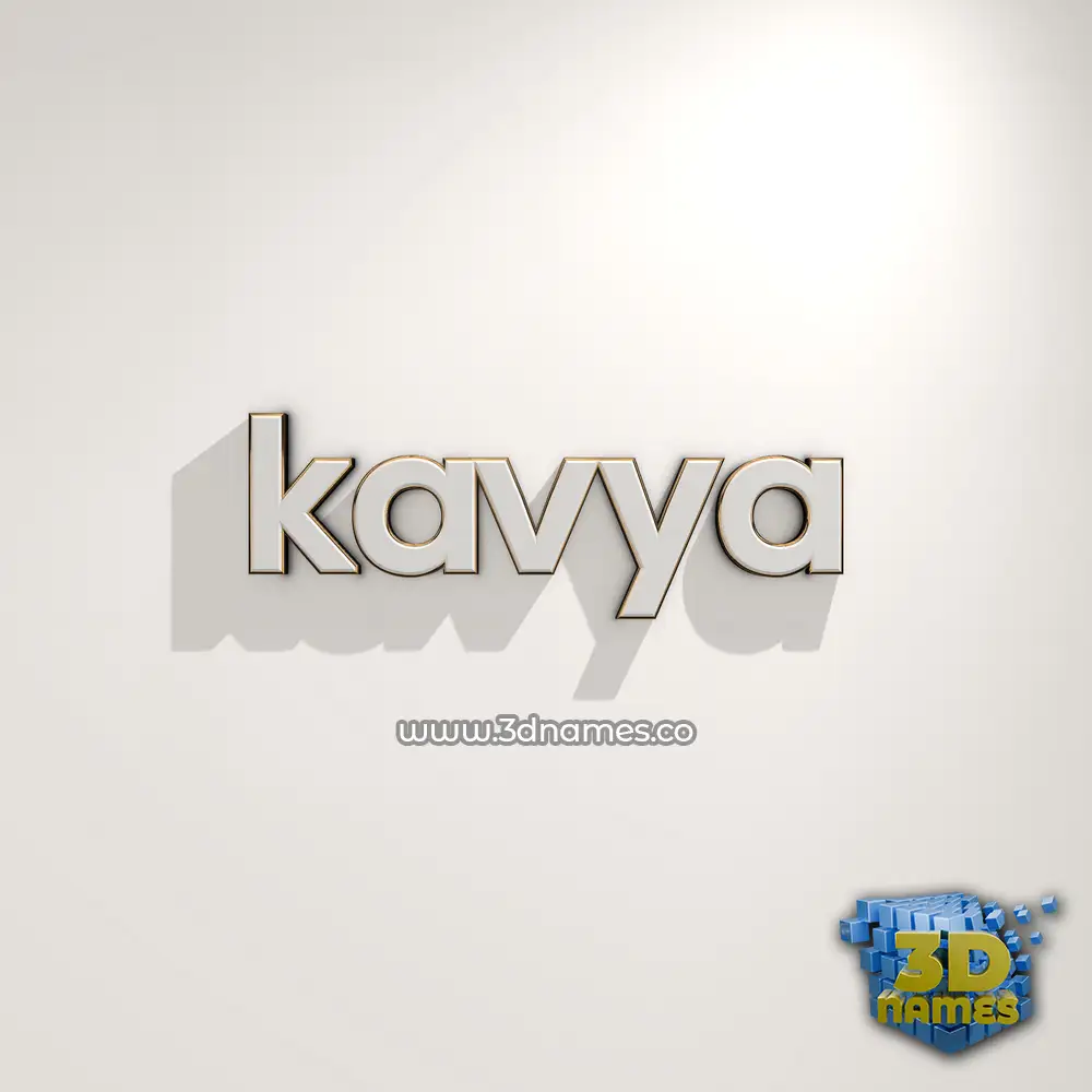White Logo Warm 3D Name Wallpaper for "kavya" | Custom Wallpaper | 3D Names