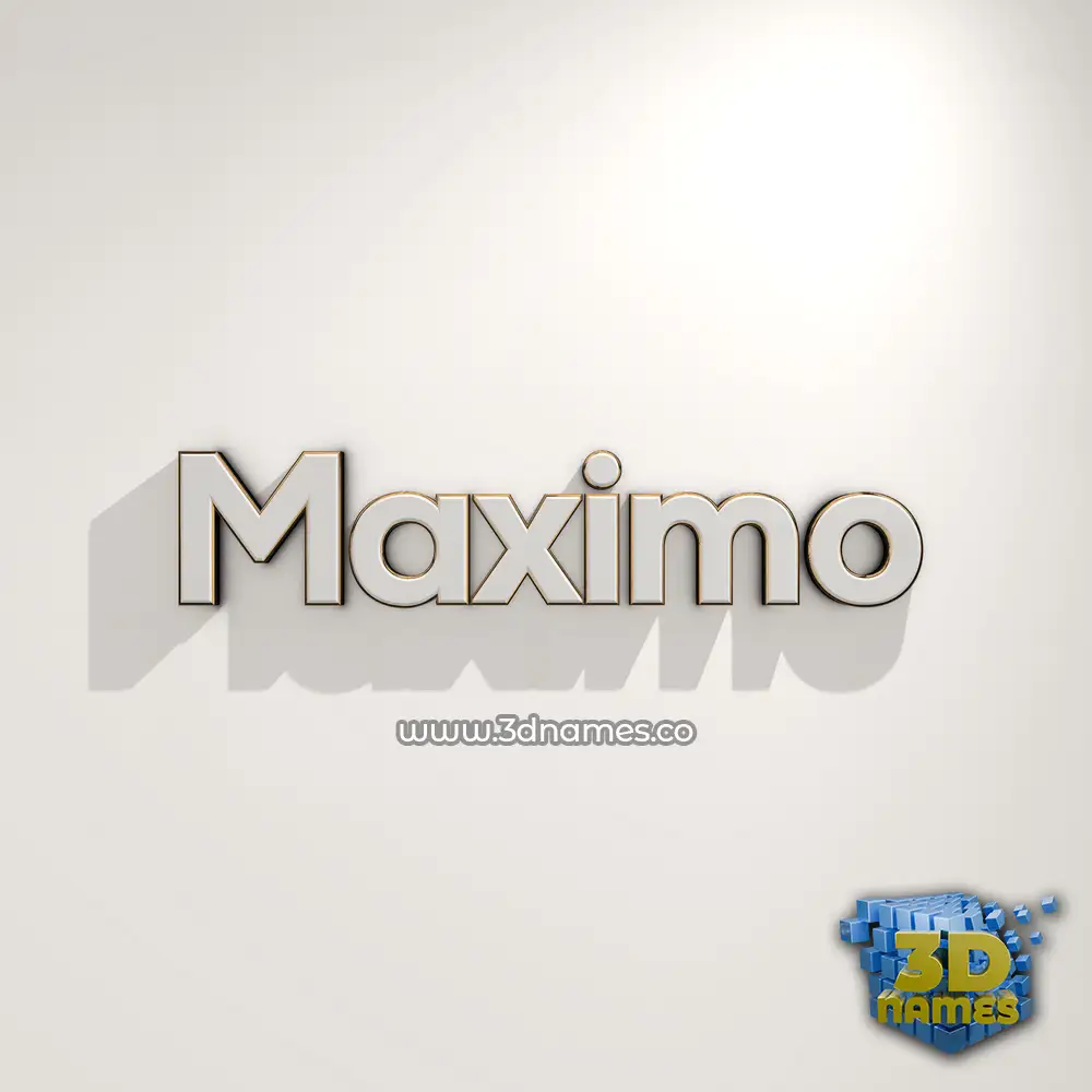 White Logo Warm 3D Name Wallpaper for "maximo" | Custom Wallpaper | 3D ...