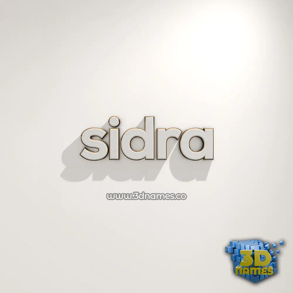 White Logo Warm 3D Name Wallpaper for "sidra" | Custom Wallpaper | 3D Names