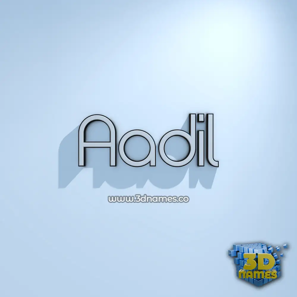White Logo Cold 3D Name Wallpaper for "aadil" | Custom Wallpaper | 3D Names