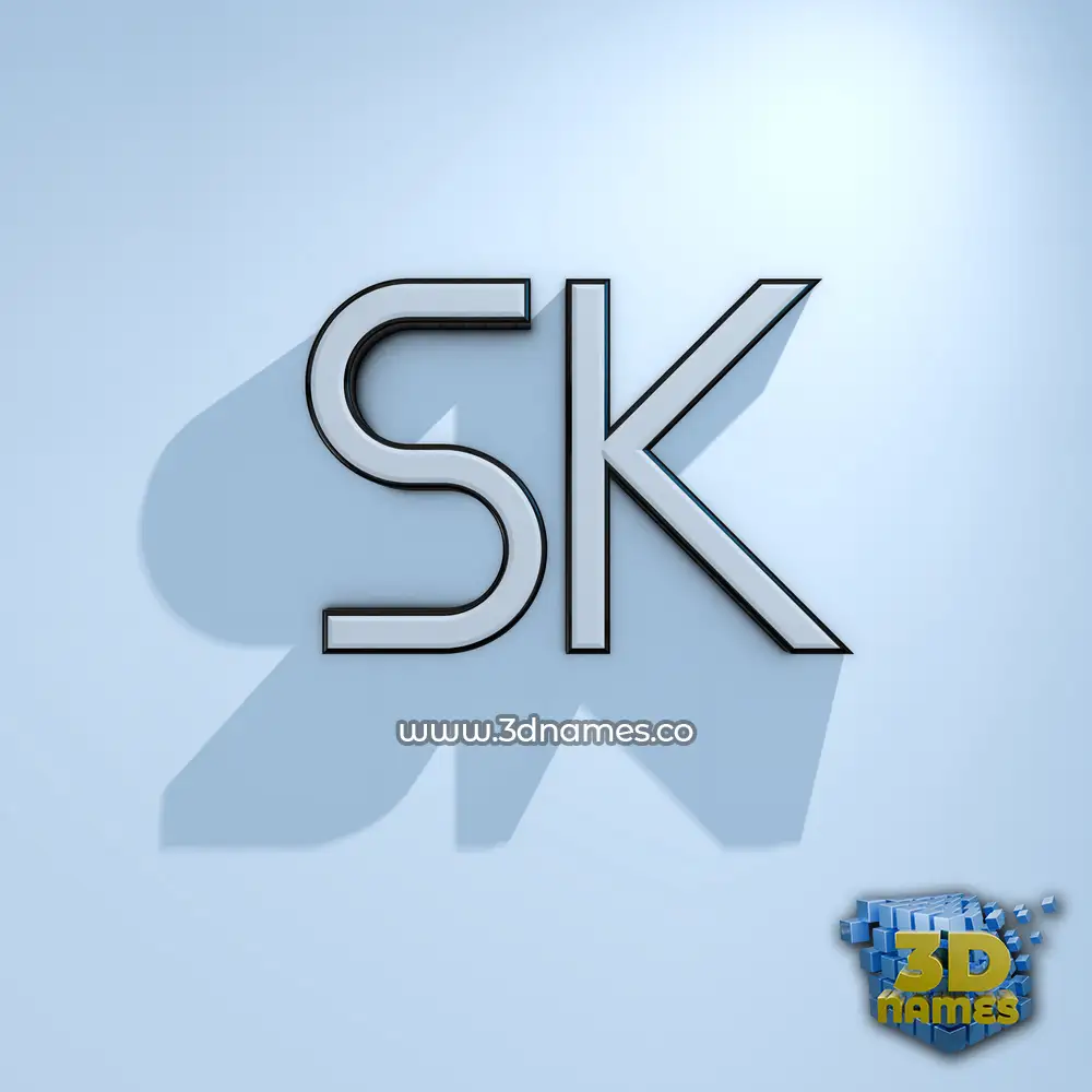 White Logo Cold 3D Name Wallpaper for "sk" | Custom Wallpaper | 3D Names