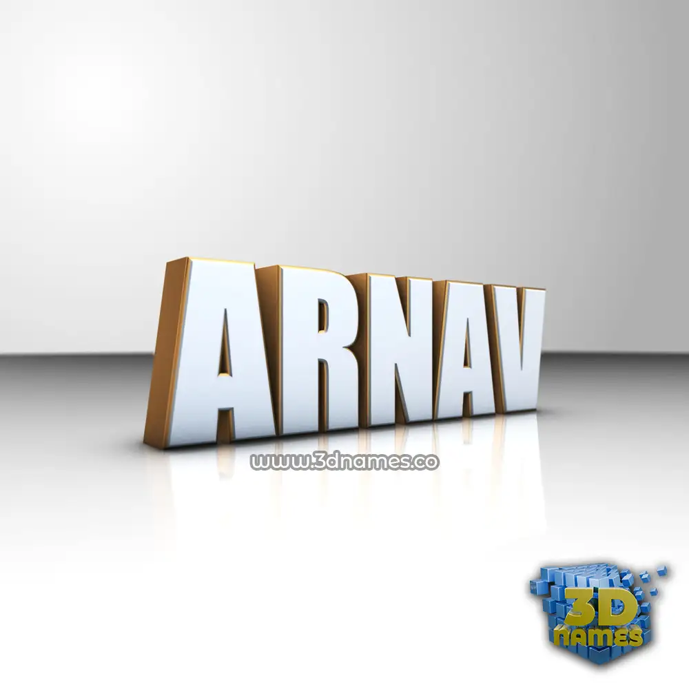 White'n'Gold 3D Name Wallpaper for "arnav" | Custom Wallpaper | 3D Names
