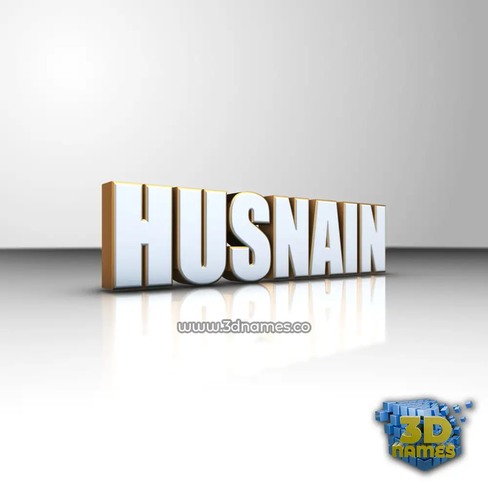 White'n'Gold 3D Name Wallpaper for "husnain" | Custom Wallpaper | 3D Names