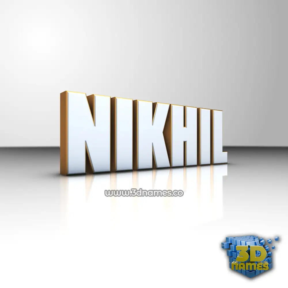 White'n'Gold 3D Name Wallpaper for "nikhil" | Custom Wallpaper | 3D Names