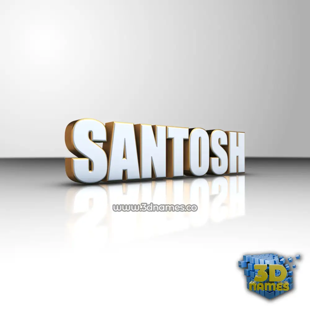 White'n'Gold 3D Name Wallpaper for "santosh" | Custom Wallpaper | 3D Names