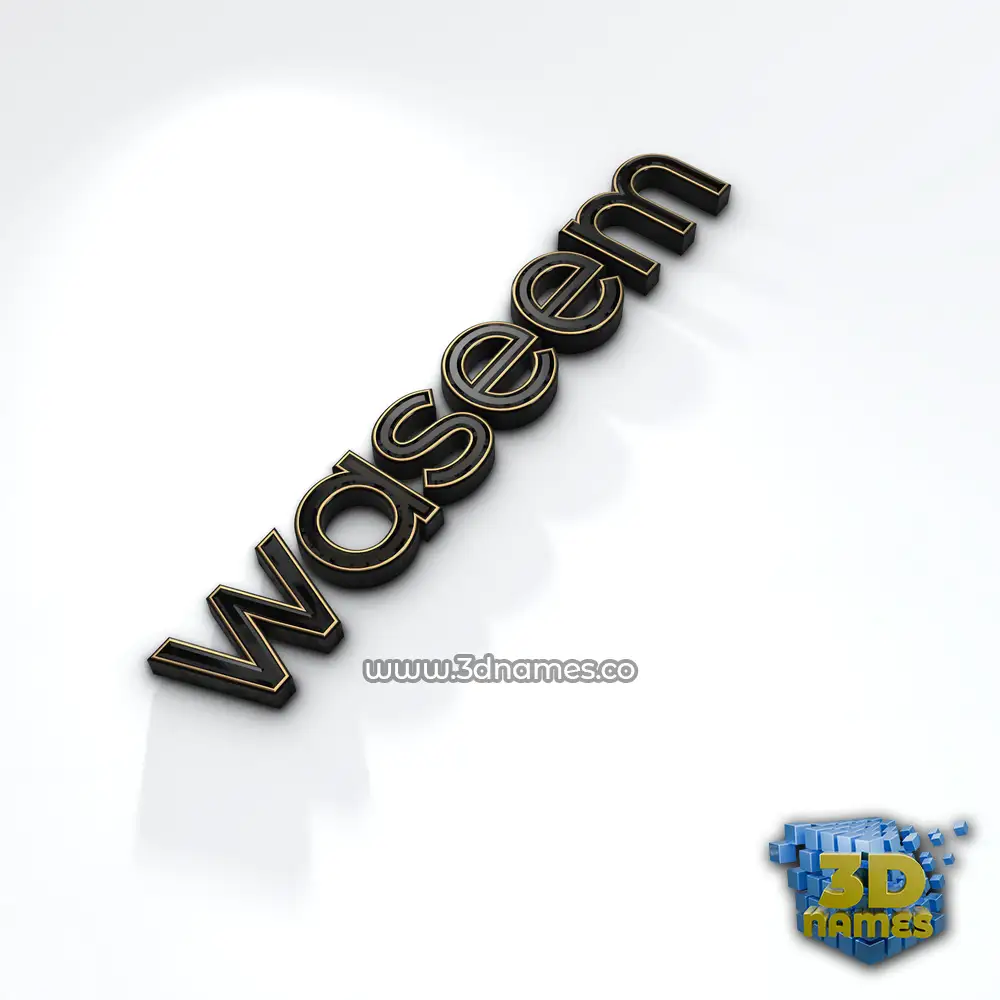 Black'n'White 3D Name Wallpaper for "waseem" | Custom Wallpaper | 3D Names