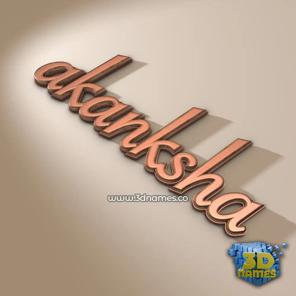 Rose Gold 3D Name Wallpaper for "akanksha" | Custom Wallpaper | 3D Names