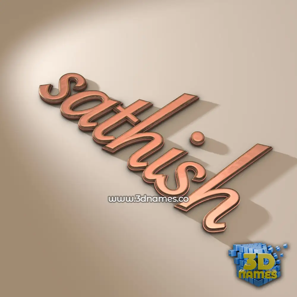 Rose Gold 3D Name Wallpaper for "sathish" | Custom Wallpaper | 3D Names