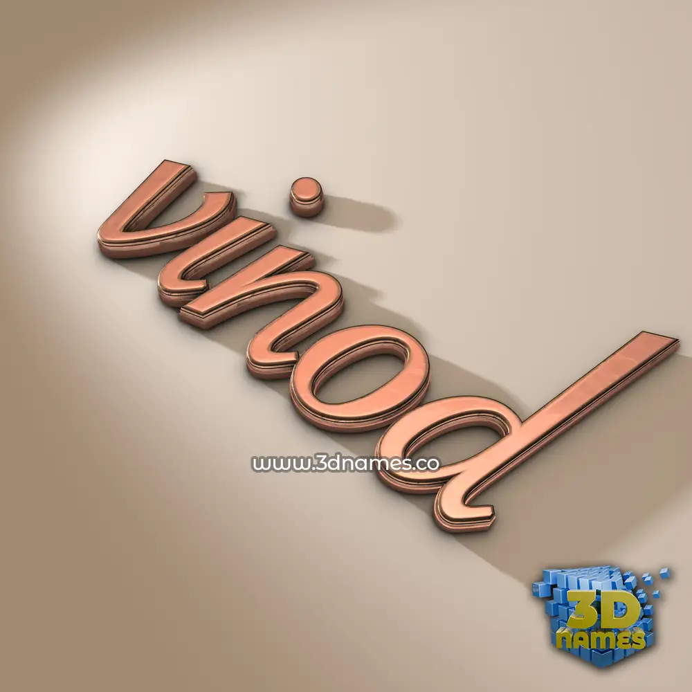 Rose Gold 3D Name Wallpaper for "vinod" | Custom Wallpaper | 3D Names