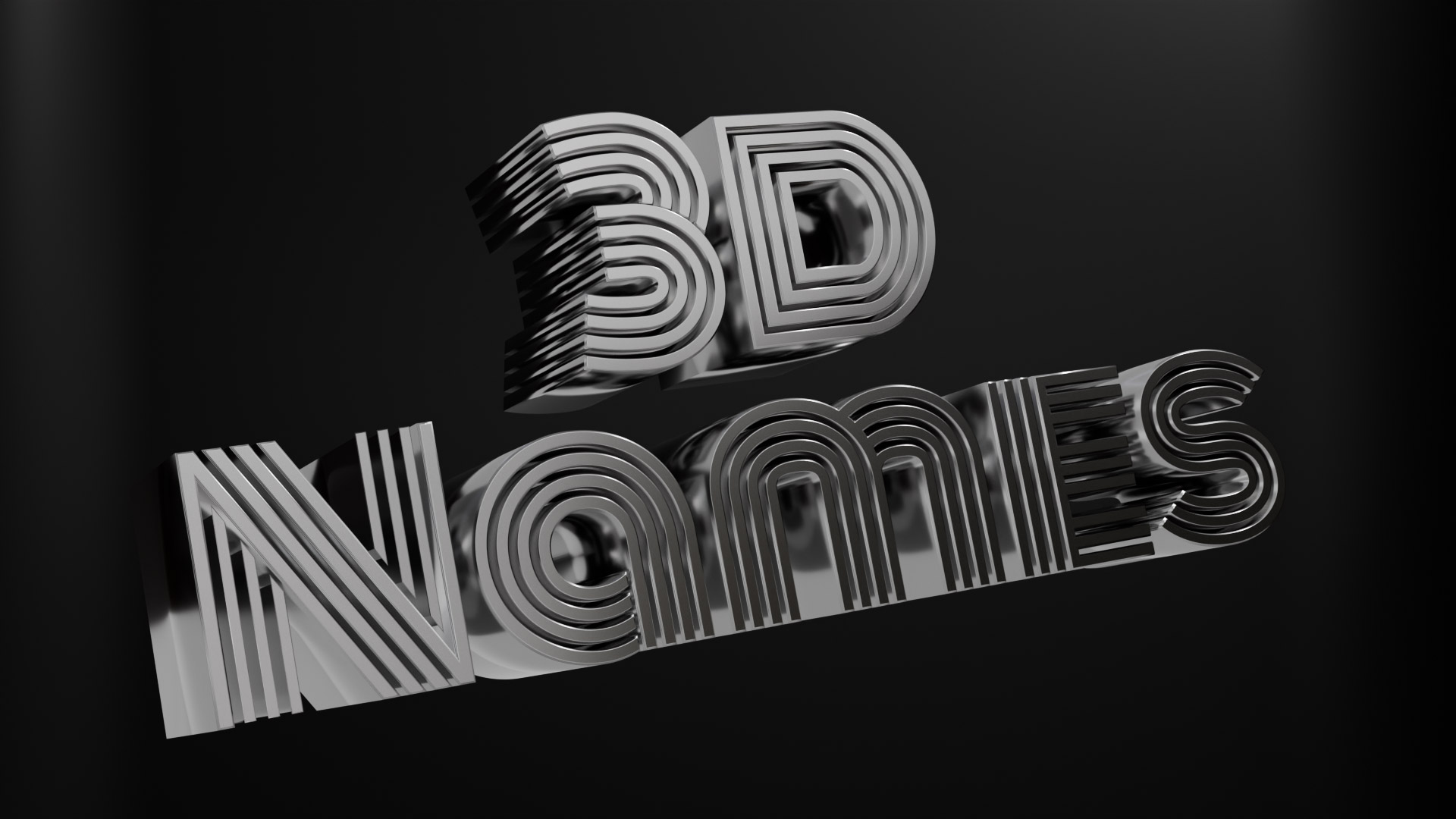 Metallic Rotating Text - 3D Download file for 3D Names