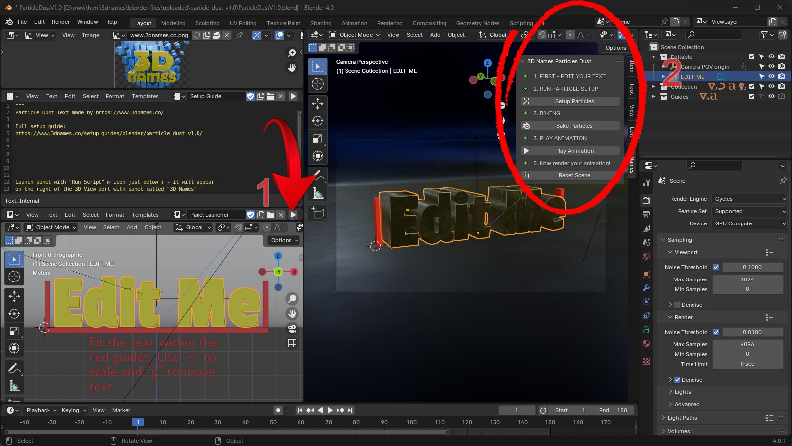Particle Dust Animation V1.0 - Setup Guide for Blender