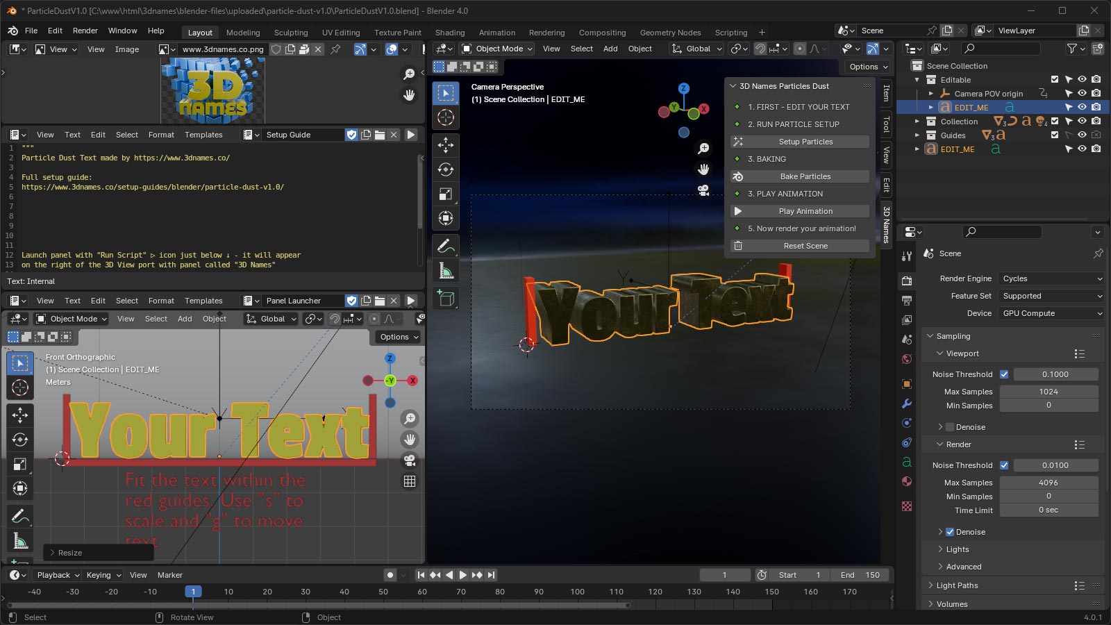 Particle Dust Animation V1.0 - Setup Guide for Blender